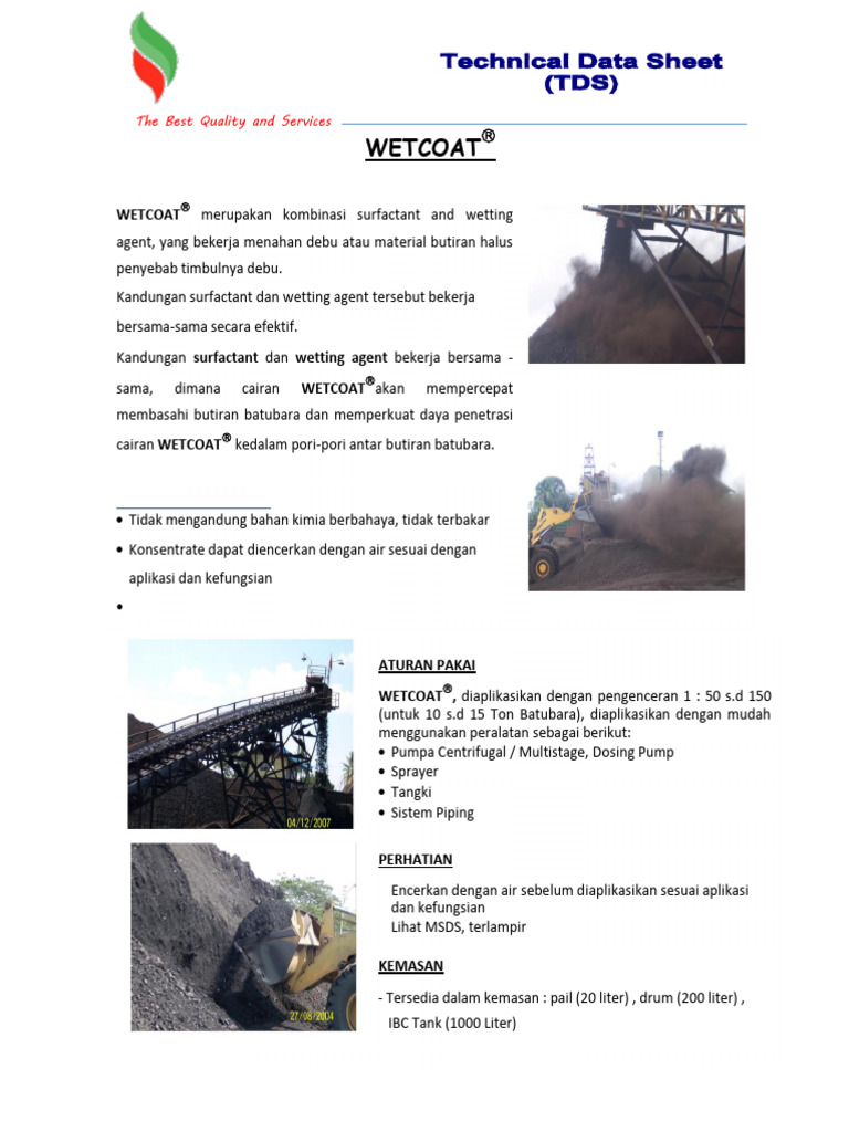 Lampiran Company Profile - TDS, MSDS - WETCOAT | PDF