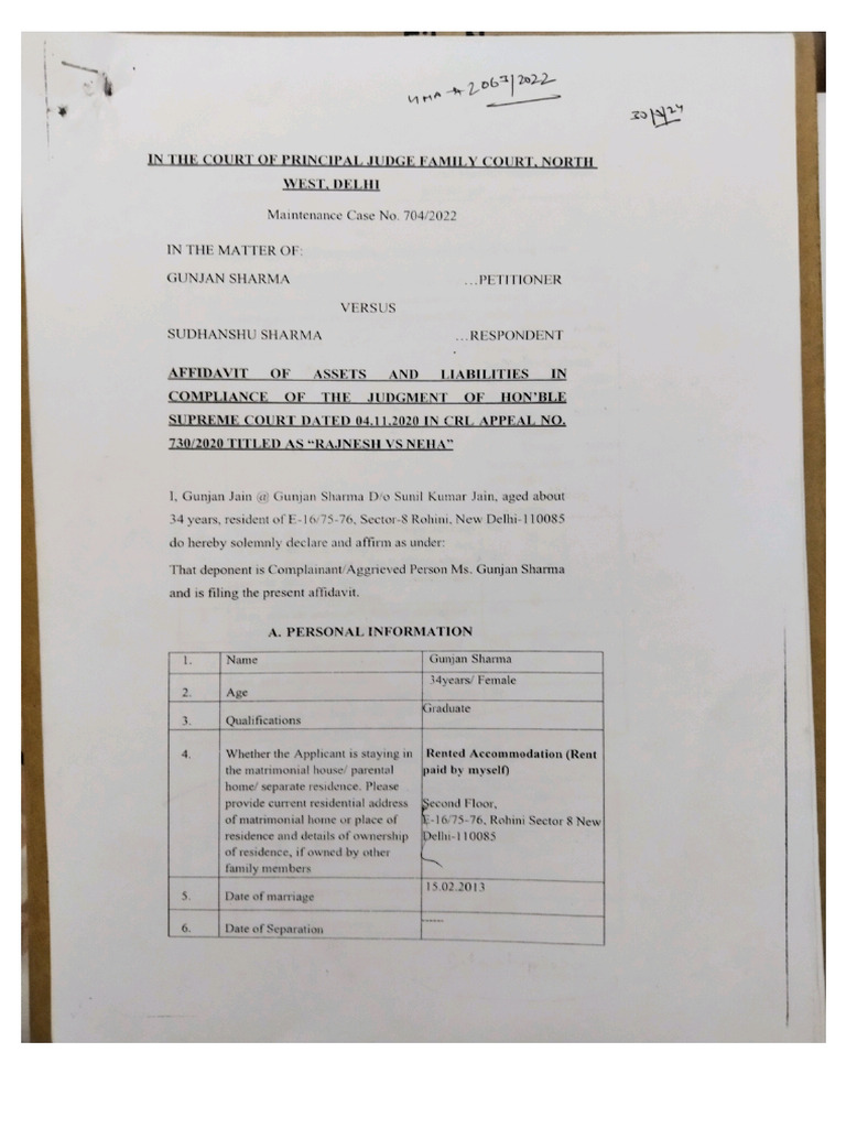 Income Affidavit | PDF