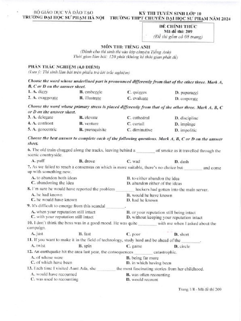 5a-De-thi-Tieng-Anh-CSP-2024 2 | PDF