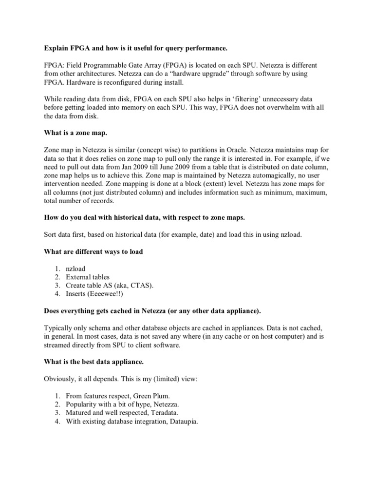 Netezza Questions and Answers | PDF | Database Transaction | Databases
