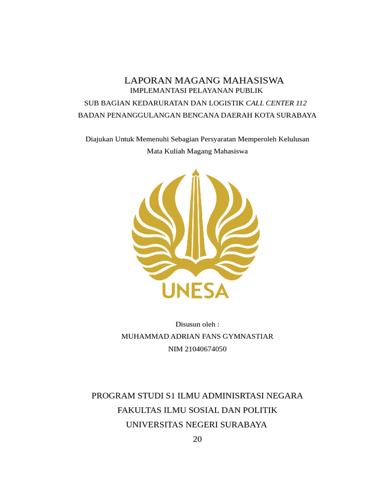 Laporan Akhir Magang Adrian Fans | PDF | Pengelolaan Keuangan & Uang