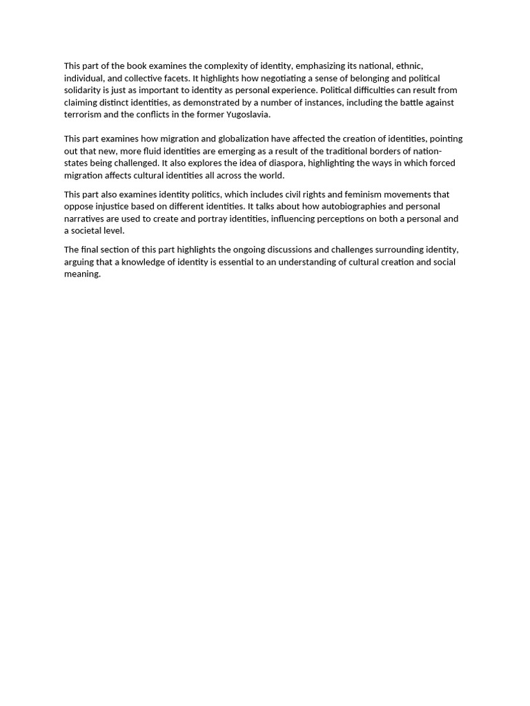 The Work Examines The Complexity of Identity | PDF | Social Science