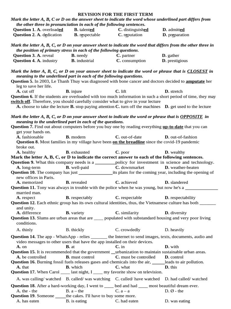 Review For The First Term Test 2 | PDF | Social Science | Language Arts ...
