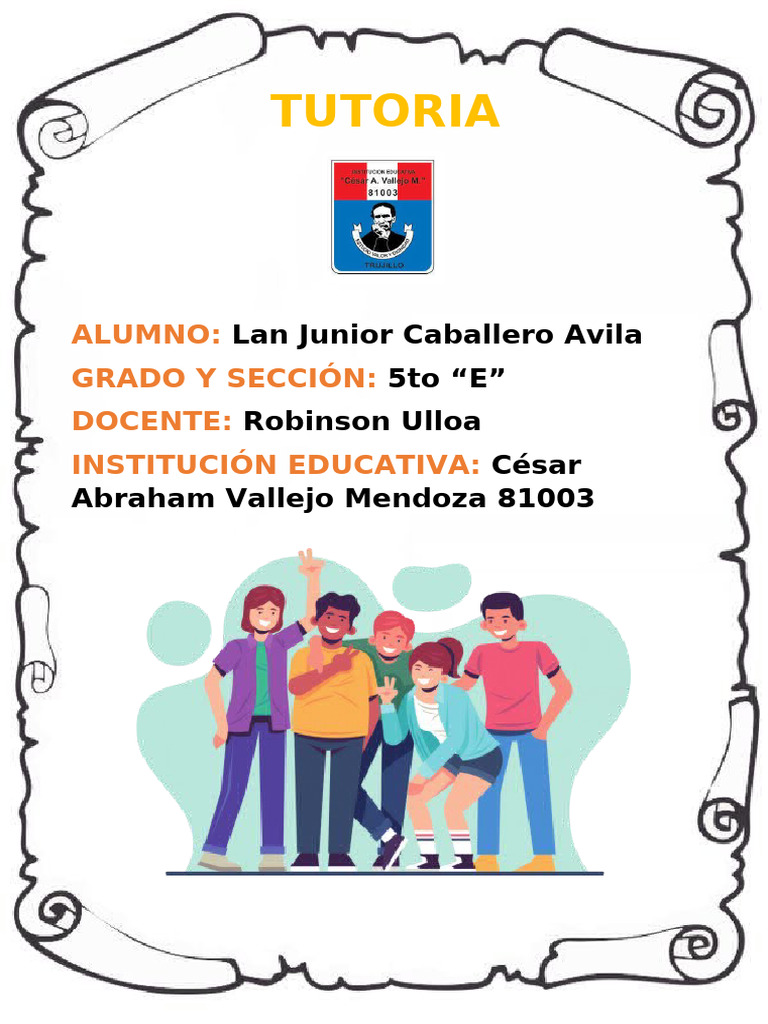 Tutoría 5to E - Lan Junior Caballero | PDF