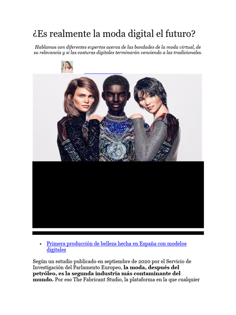 Es Realmente La Moda Digital El Futuo | PDF | Diseño | Videojuegos