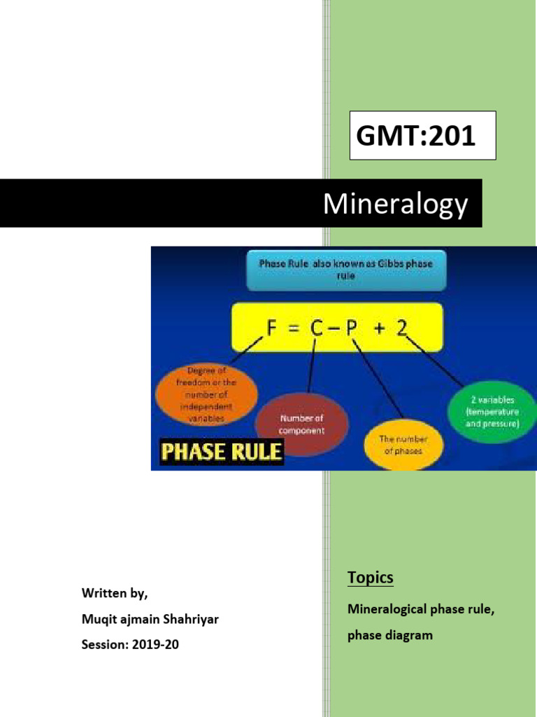 Mineralogy (Phase Rule, Phase Diagram) | PDF | Magma | Phase (Matter)
