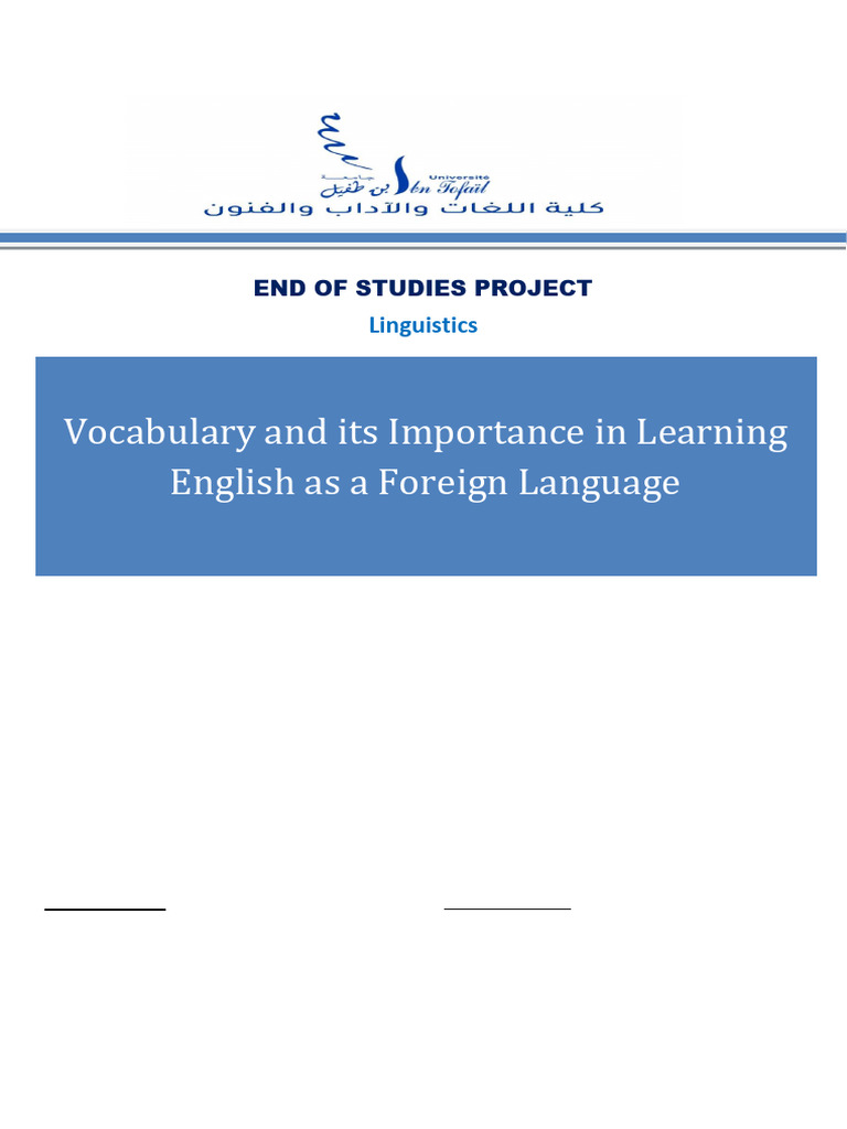 ESP Final Version Yasmina El Alami | PDF | Second Language Acquisition | Second Language
