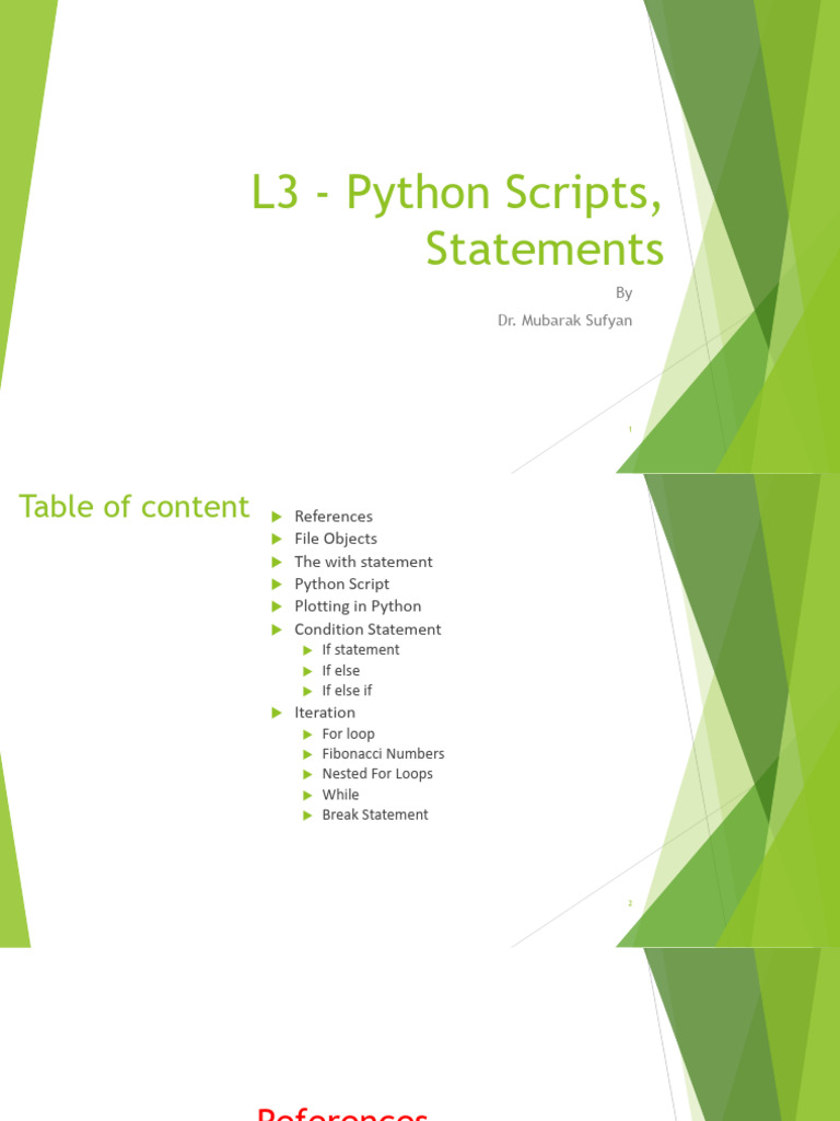 Lec 03 Python Scripts and Statement | PDF | Control Flow | Python ...
