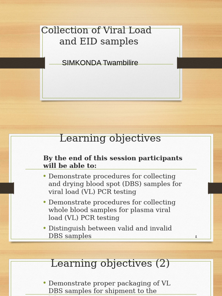 Viral Load and EID Sample Collection Guide | PDF | Science & Mathematics
