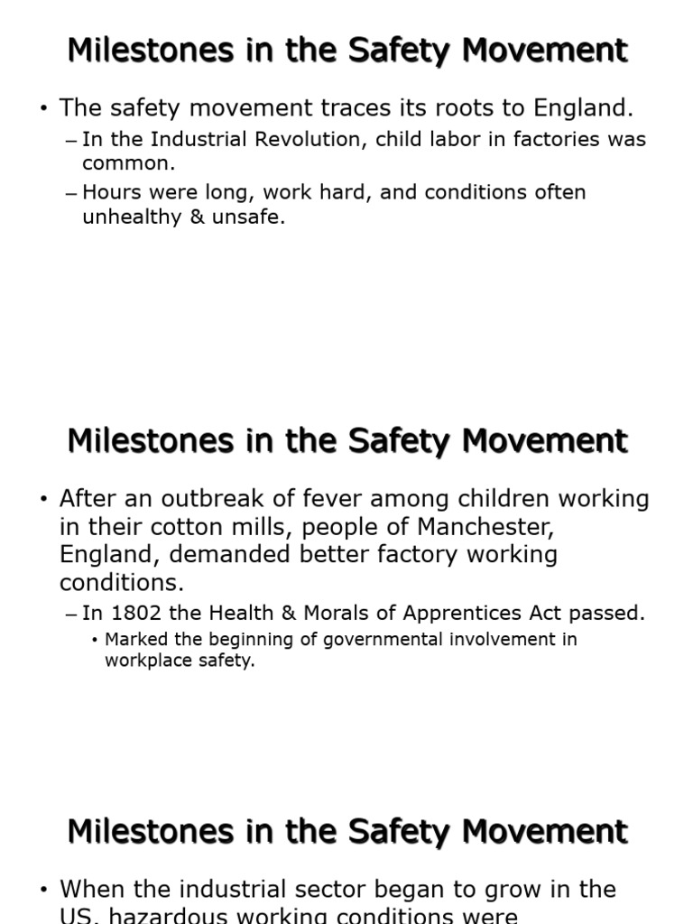 3 - Key Milestones in The Global Safety Movement | PDF | Occupational ...