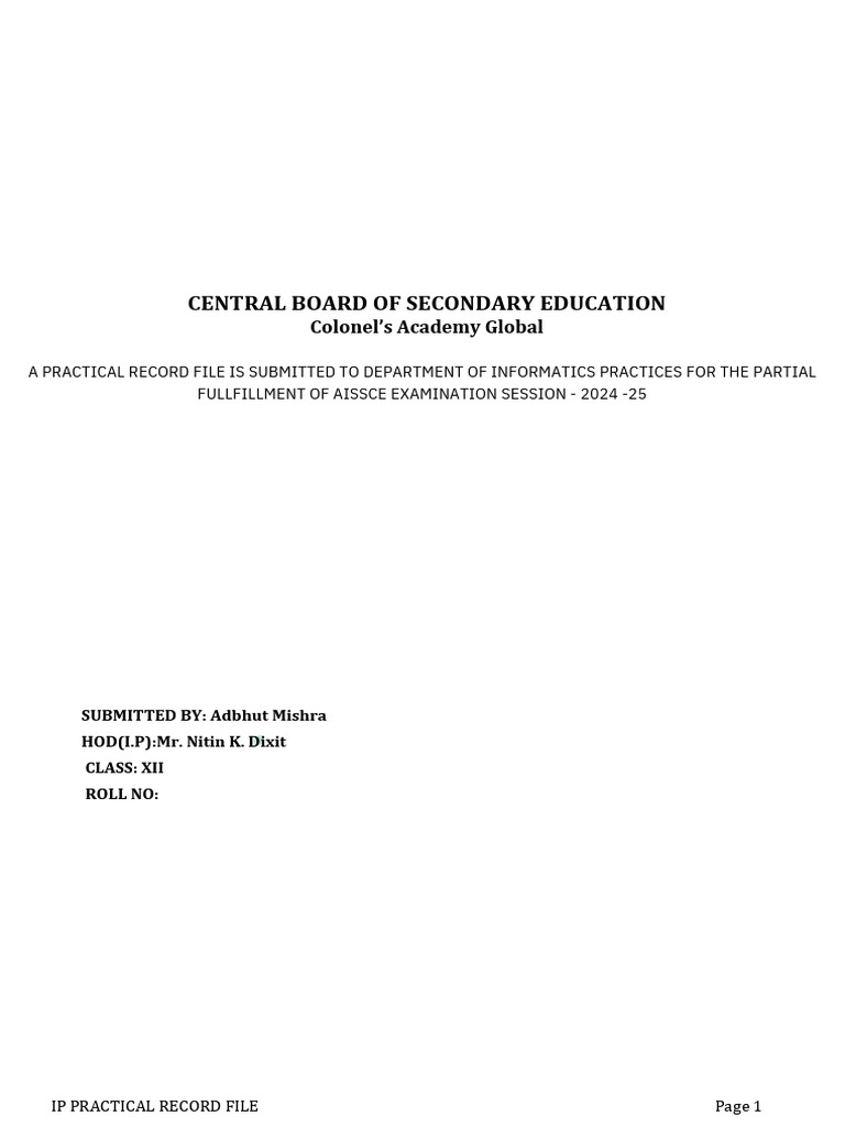 class 12 ip prac. FILE | PDF | Computing