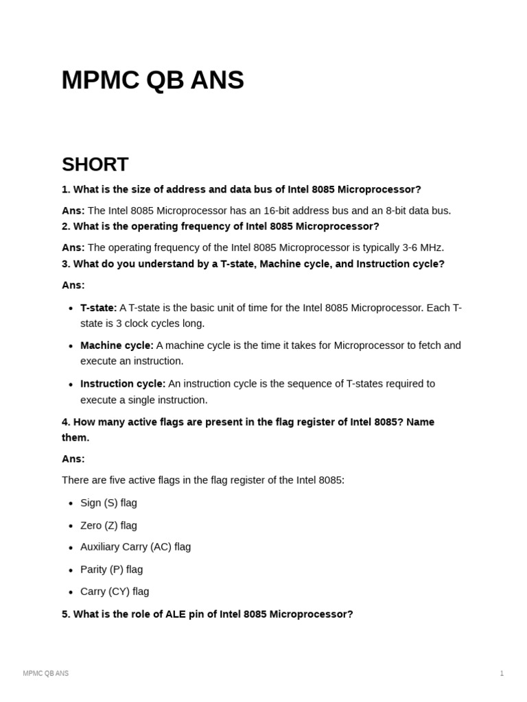 MPMC QB Ans - Removed | PDF | Analog To Digital Converter | Digital To Analog Converter