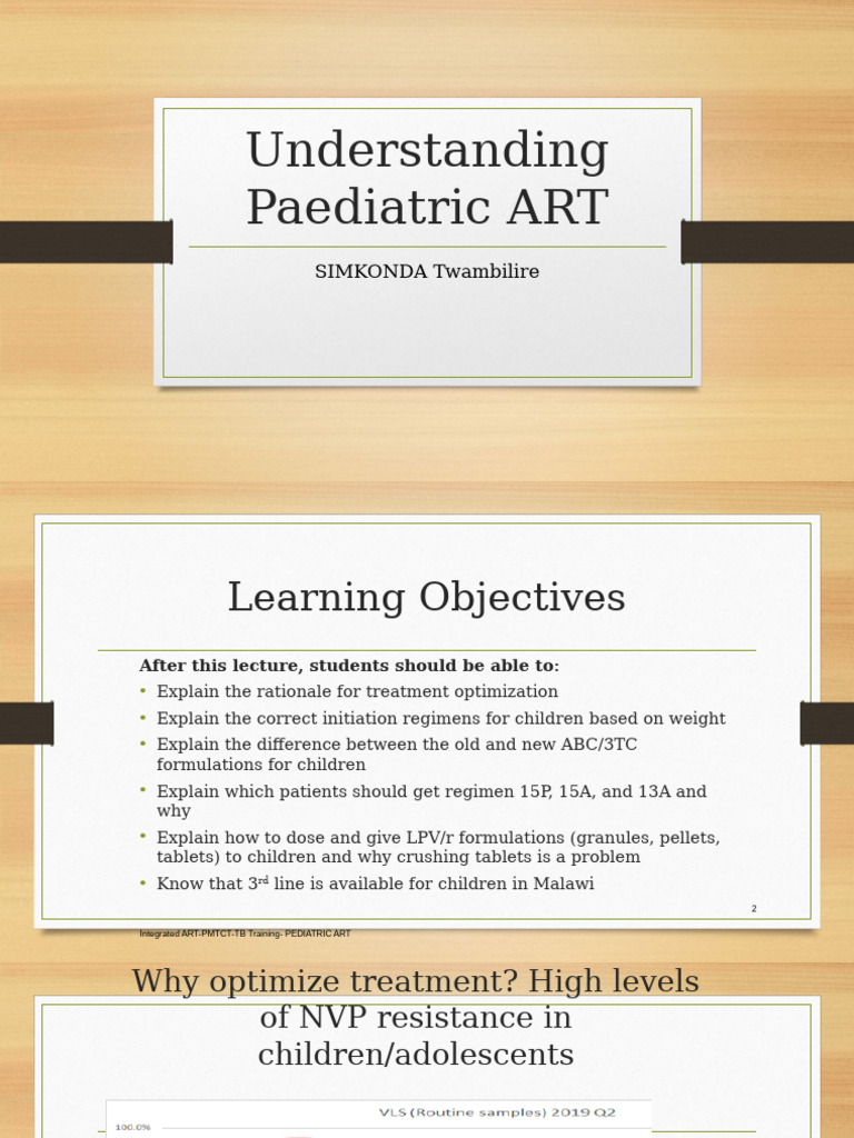 Understanding ART Regimen Paediatrics v1.0 | PDF | Tablet (Pharmacy)