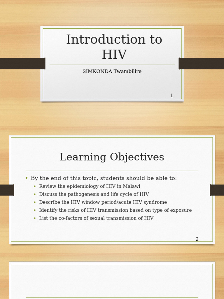 Introduction To HIV and Epidemiology v1.0 | PDF | Hiv/Aids | Infection