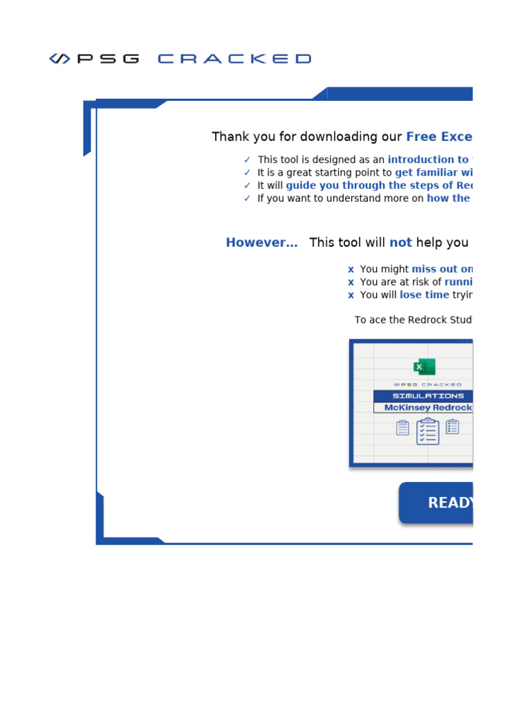 McKinsey Redrock Study Excel Template | PDF