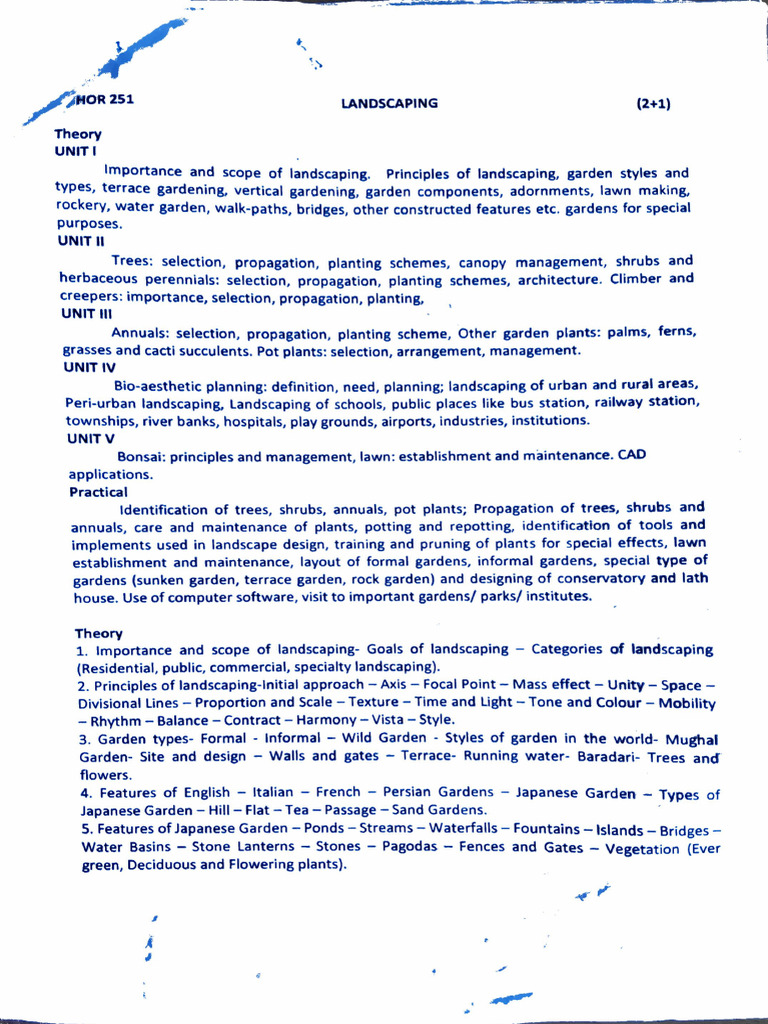 Landscape HOR 251 Syllabus | PDF