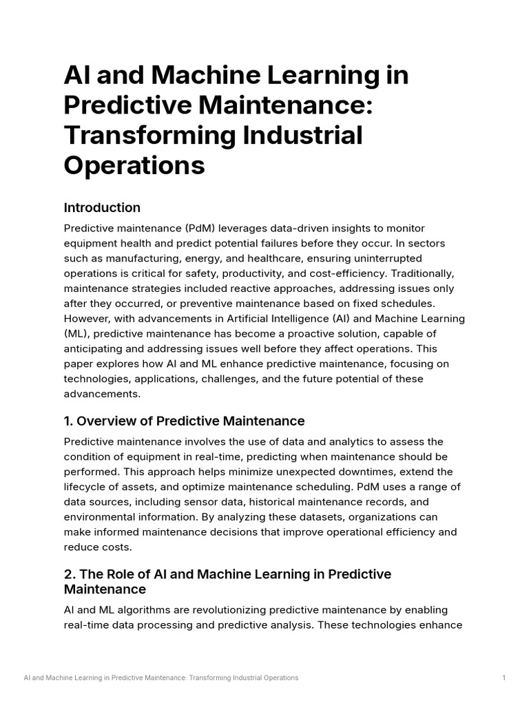 AI-Driven Predictive Maintenance Insights | PDF | Machine Learning ...