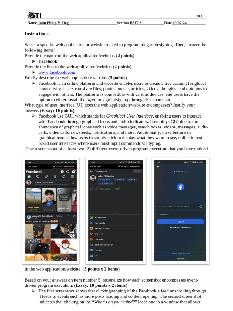 05 Task Performance 1 IlogJohnPhilip (HCI) | PDF