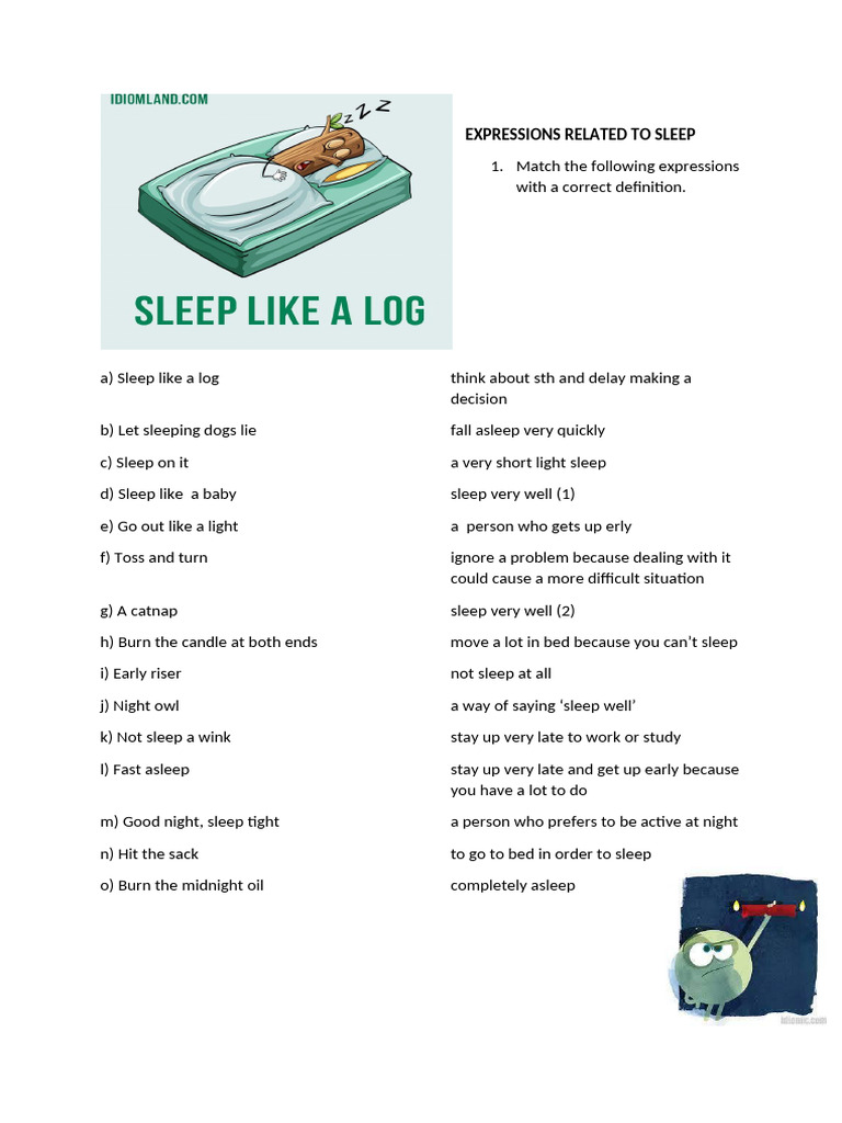 Expressions Related To Sleep | PDF