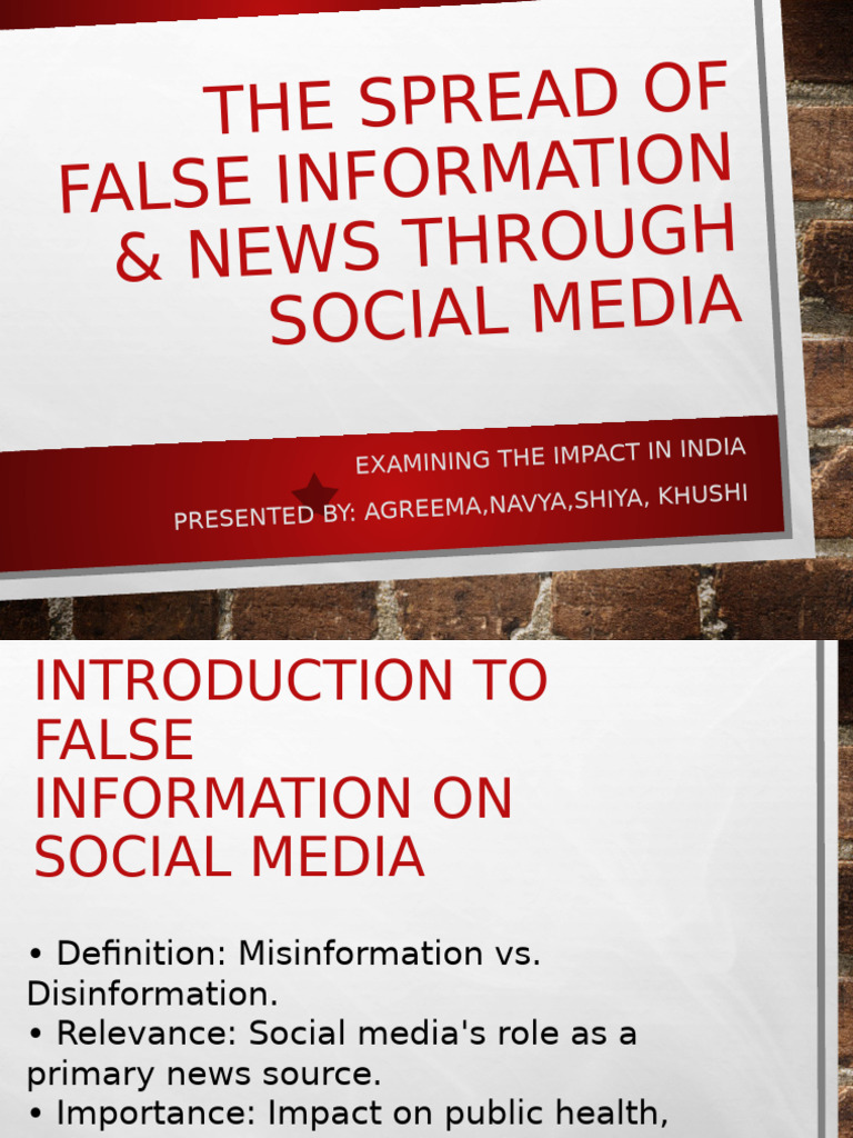 Spreading of False Information or News Through Social Media | PDF ...