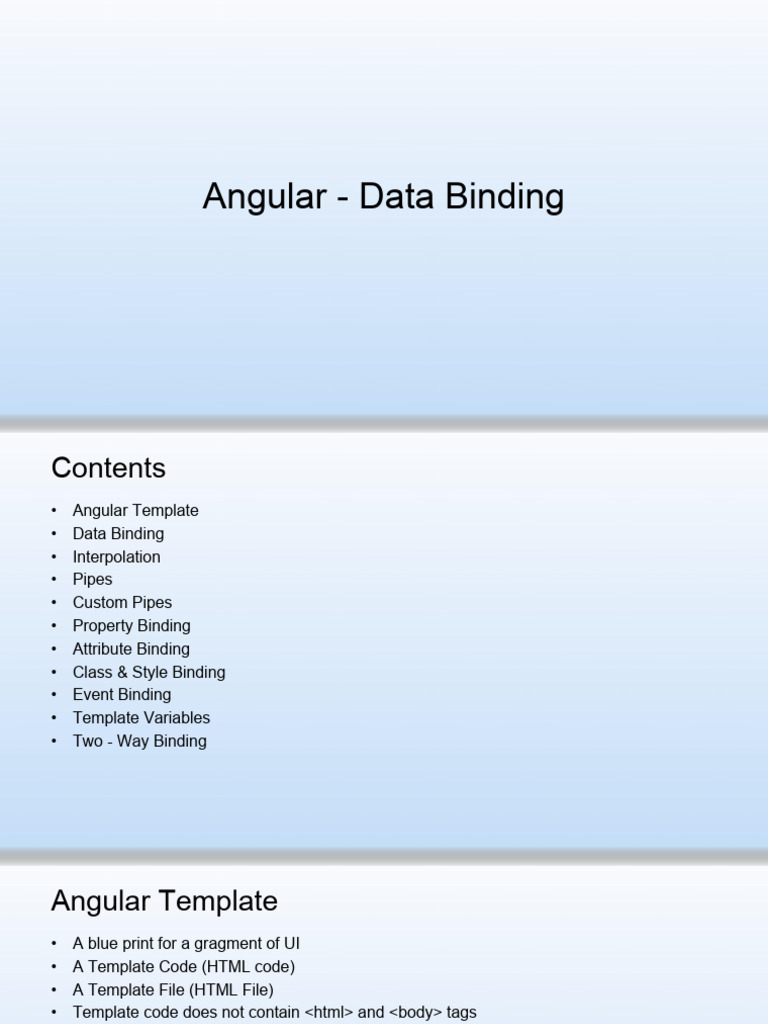Angular Data Binding | PDF | Computers Angular Data Binding | PDF | Computers