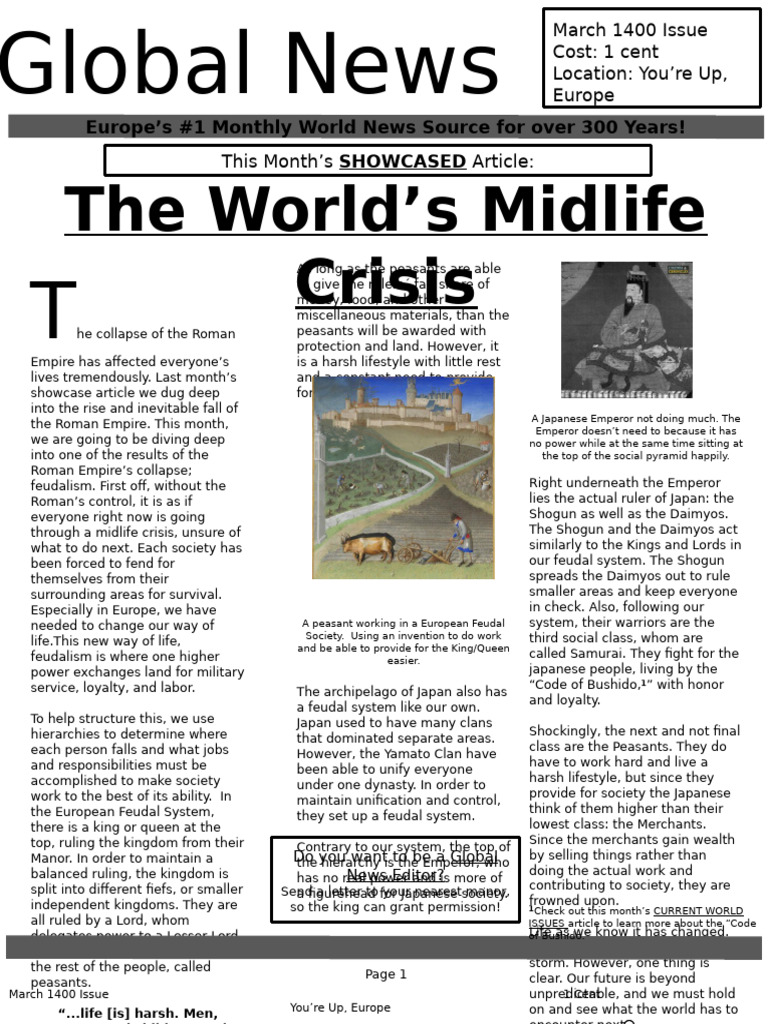 Newspaper Example | PDF | Bushido | Mongol Empire