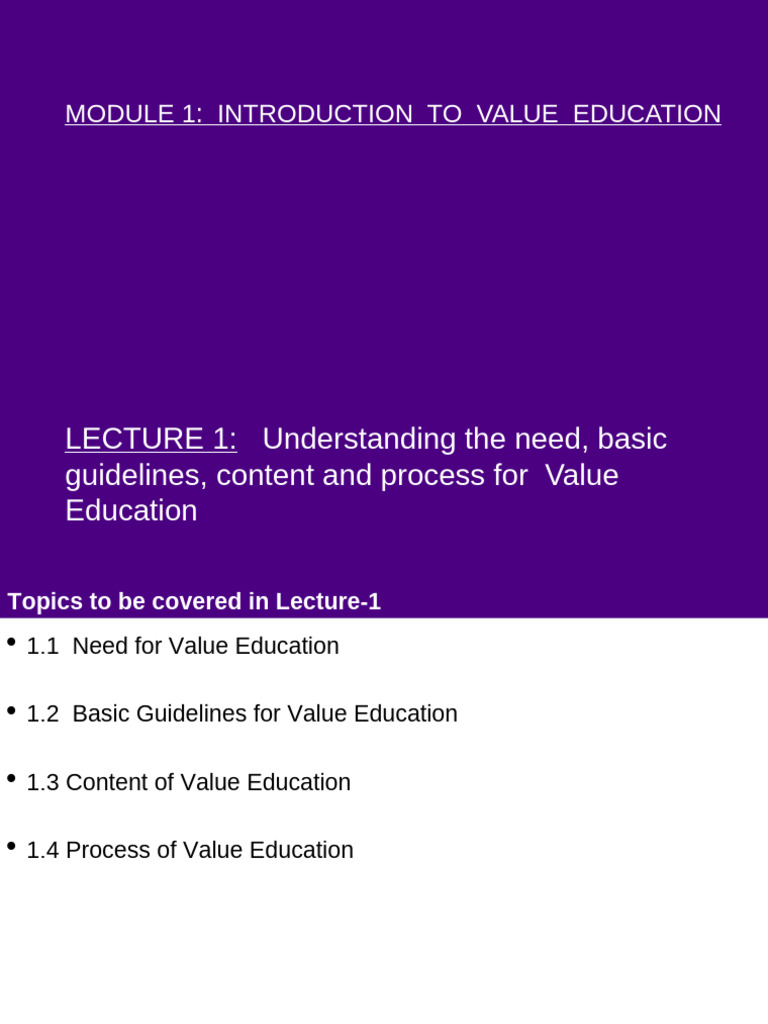 L1_Understanding Value Education | PDF | Reason | Rationality