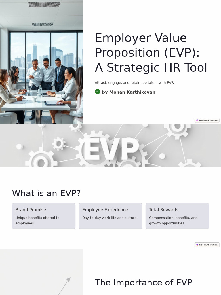 Employer Value Proposition EVP A Strategic HR Tool | PDF | Employee ...