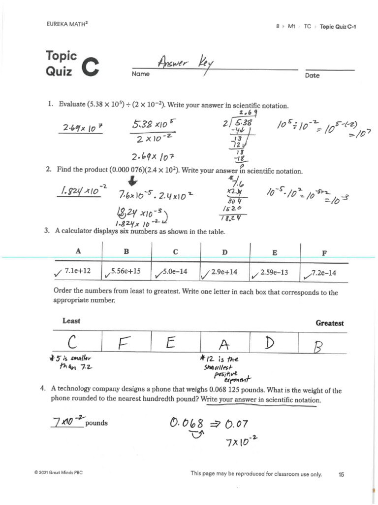 Unit 1 Topic C Version 1 | PDF