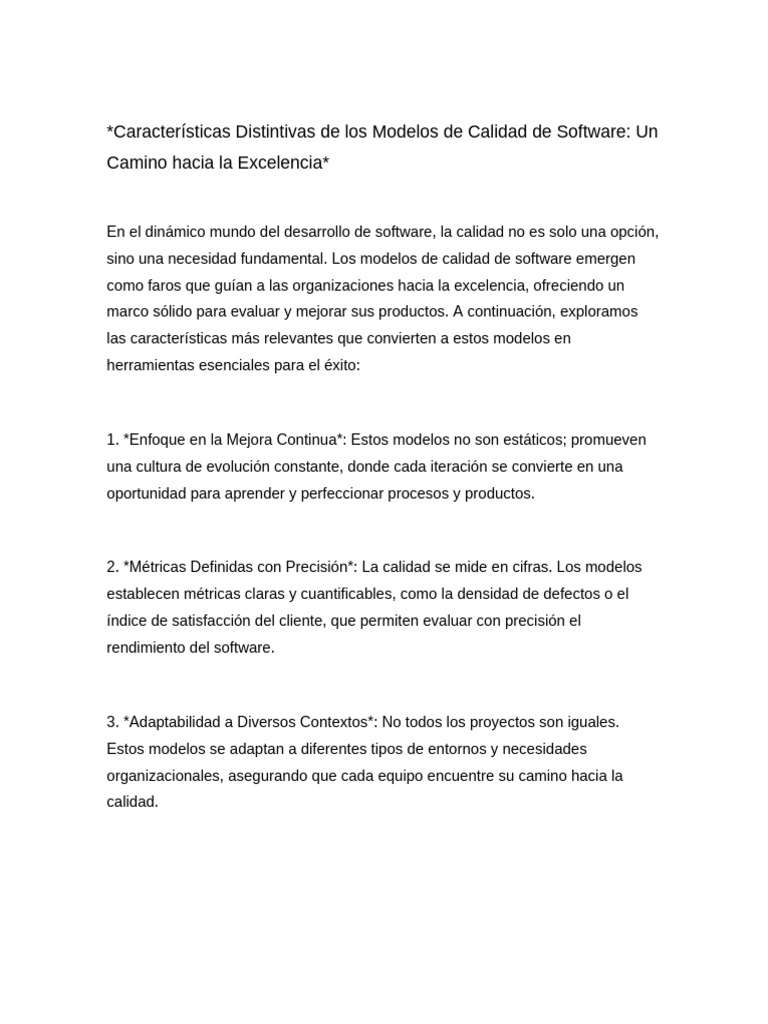 Modelos de Calidad en Software | PDF