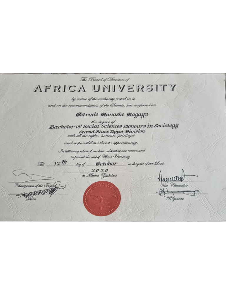 Getrude Magaya Certificate | PDF
