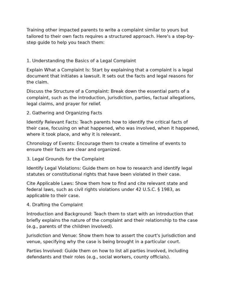 CPS Complaint Step-Guide | PDF | Complaint | Cause Of Action