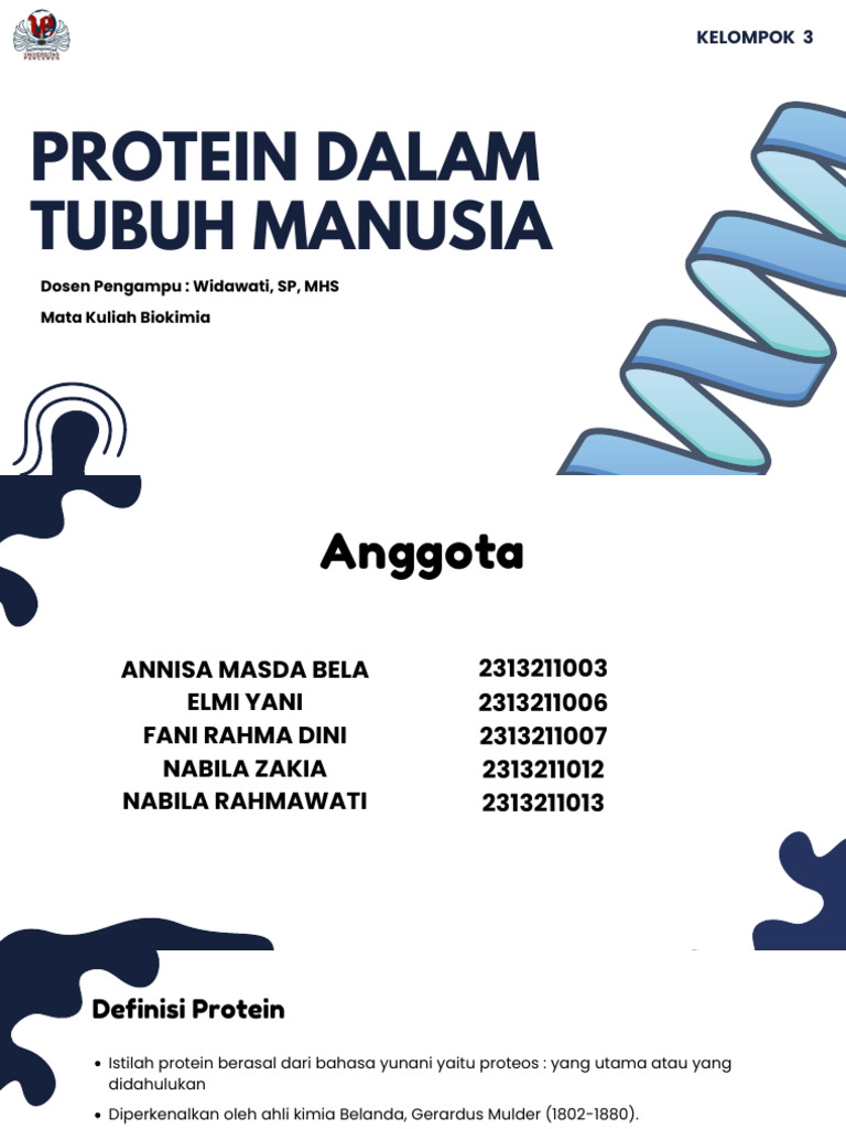 KEL 3 Biokimia Protein - Compressed | PDF | Sains & Matematika
