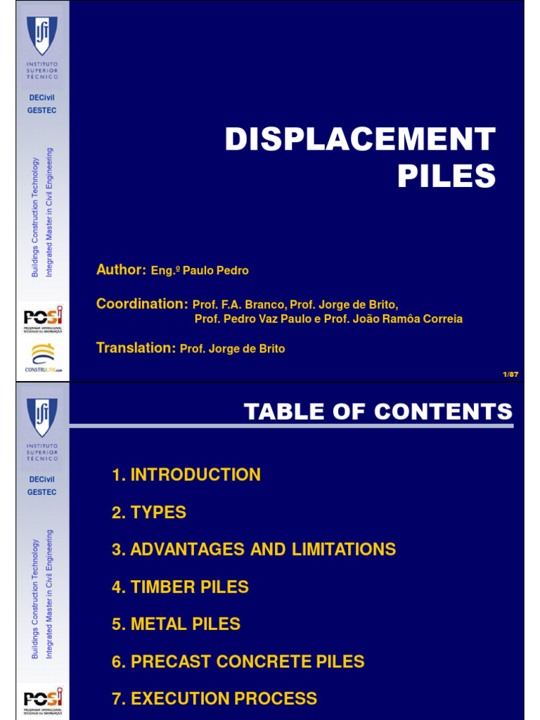 Civil Engineering: Displacement Piles | PDF | Deep Foundation ...