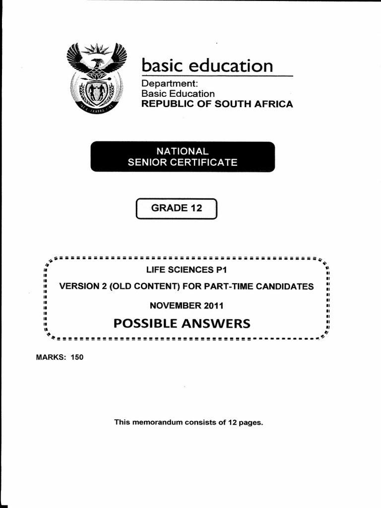 Life Science Paper 1 - English (Version 2) | PDF