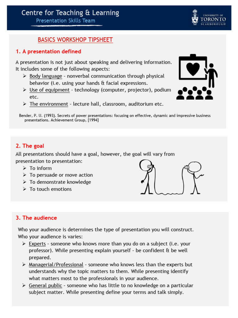 Presentation Basics Tipsheet | PDF | Knowledge | Body Language