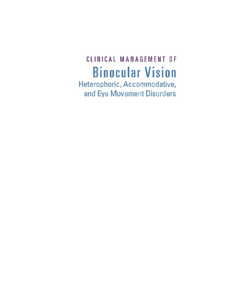 Clinical Management of Binocular Vision - (Half Title Page) | PDF | Self-Improvement