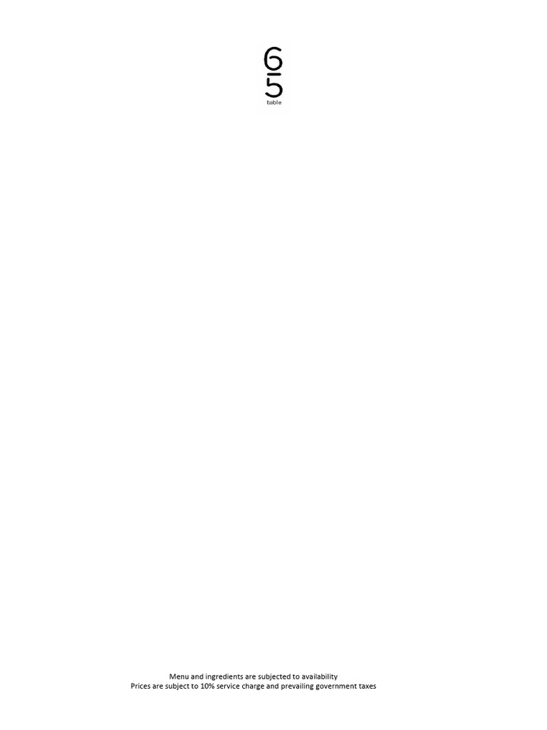 Table65-Set Menu | PDF