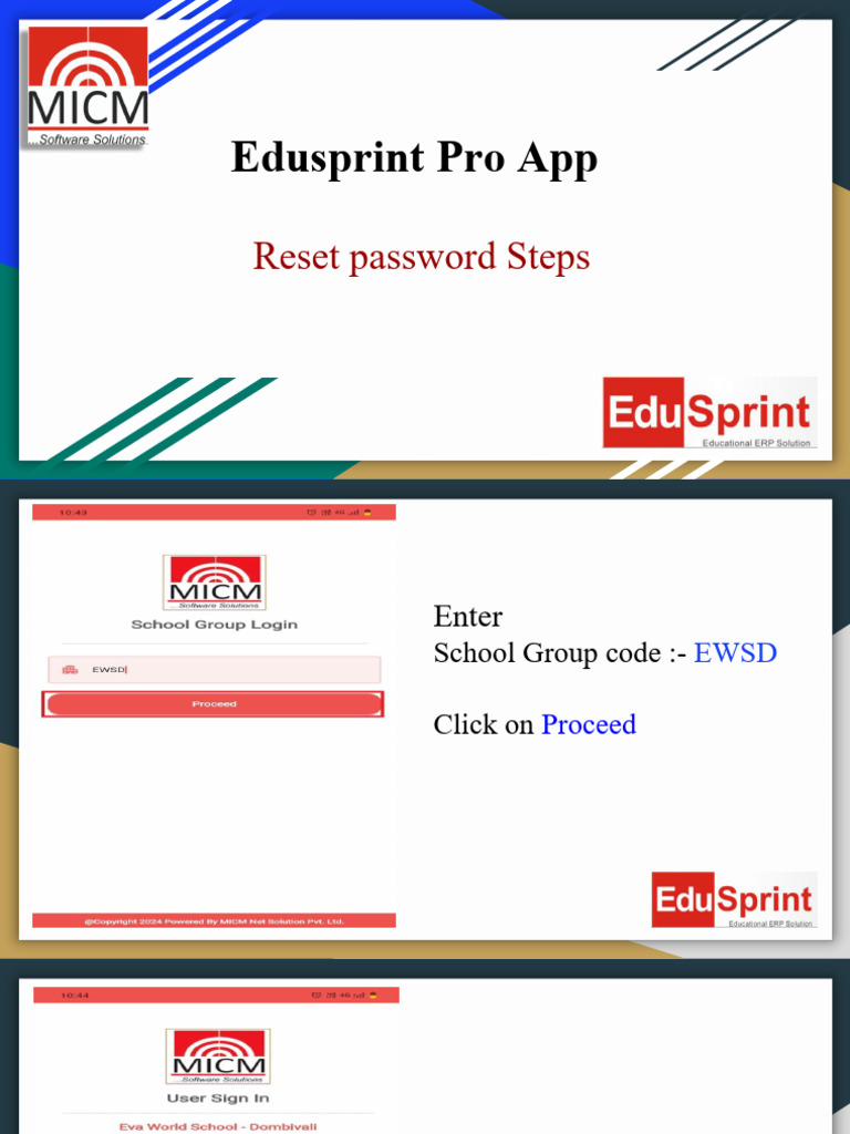 Edusprint Pro App: Reset Password Guide | PDF