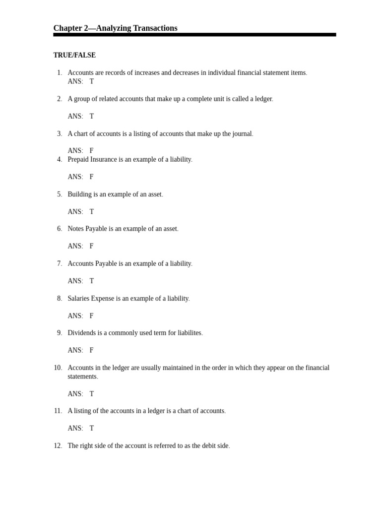 ANALYZING TRANSACTION Answer | PDF | Debits And Credits | Equity (Finance)