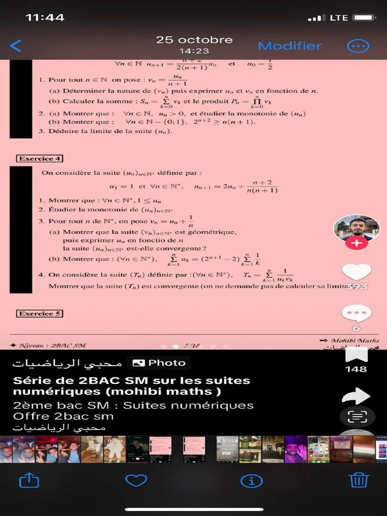 Exercises 2BAC SM Suites Numeriques | PDF