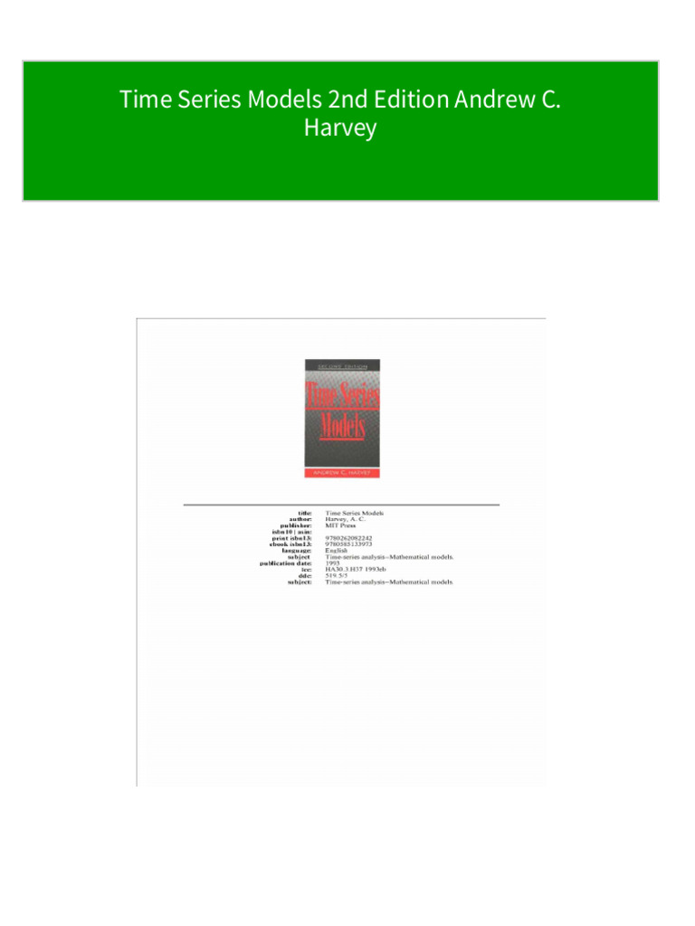 Time Series Models 2nd Edition Andrew C. Harvey Download PDF | PDF ... Time Series Models 2nd Edition Andrew C. Harvey Download PDF | PDF ...