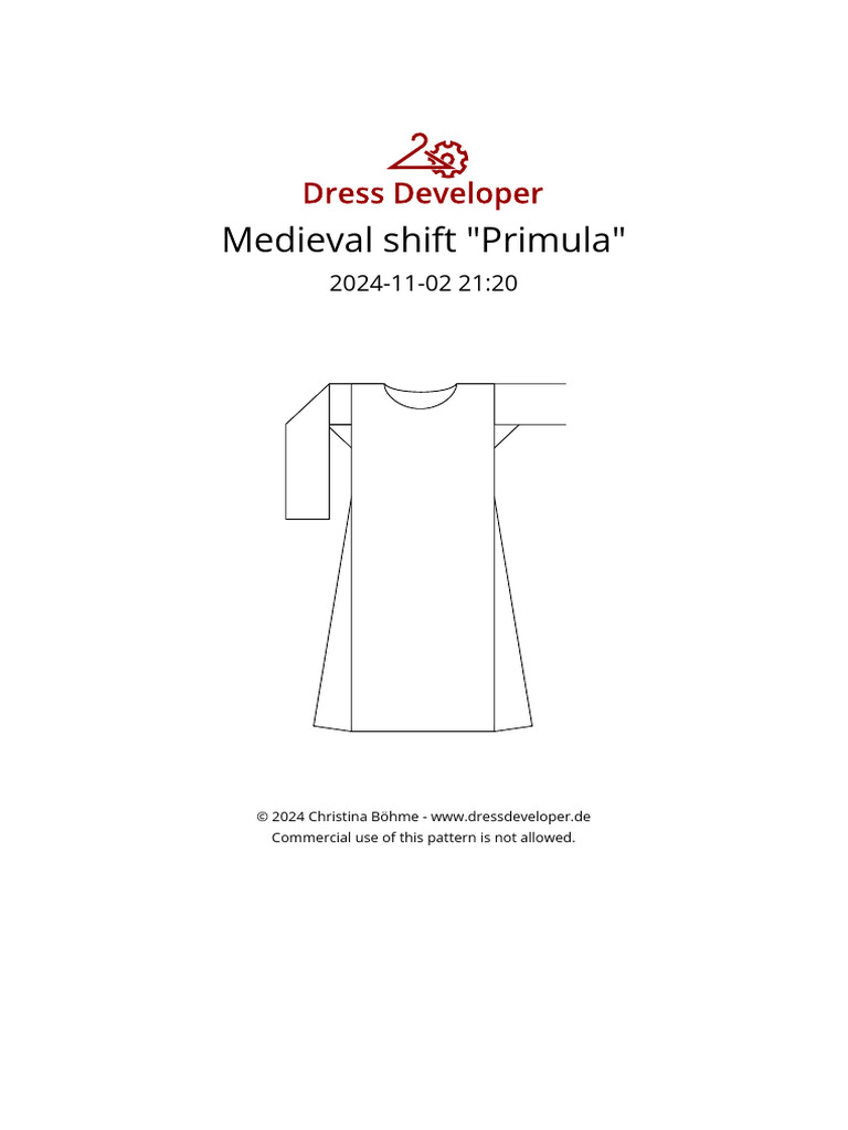 DressDeveloper Shift Primula Cover | PDF | Clothing | Fashion