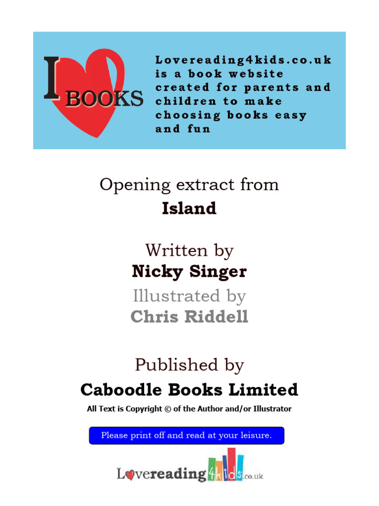 Island Nicky Singer FINAL Opening Extract | PDF