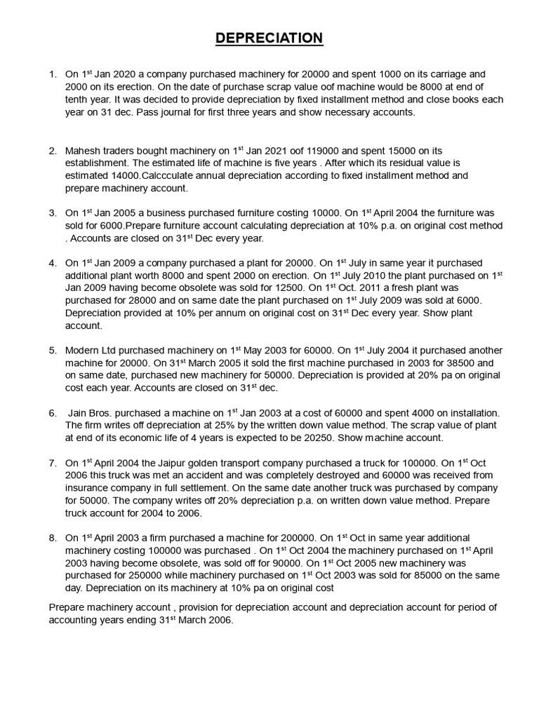 DEPRECIATION | PDF | Depreciation | Balance Sheet