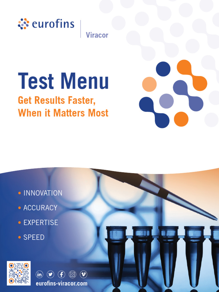Eurofins Test Menu Guide | PDF | Allergy | Humoral Immunity