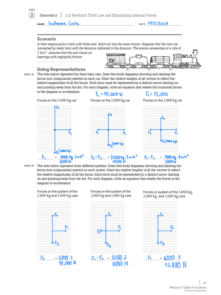 Newton's Third Law in Train Systems | PDF | Classical Mechanics | Quantity