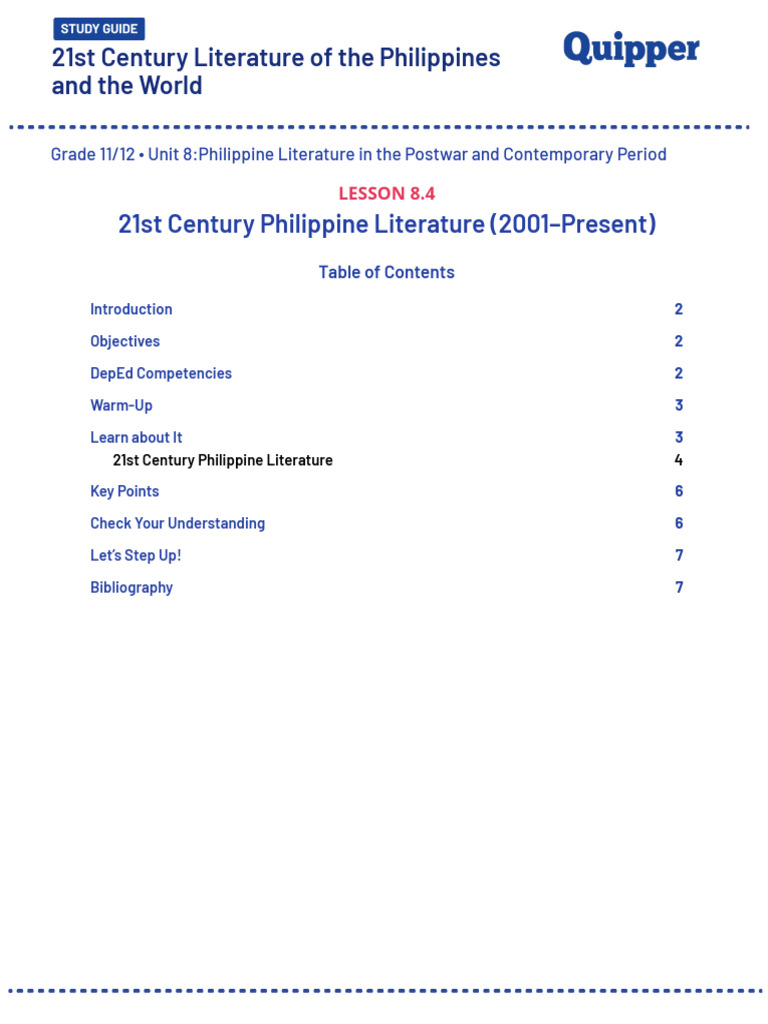 21st Century Philippine Literature Insights | PDF | Philippines