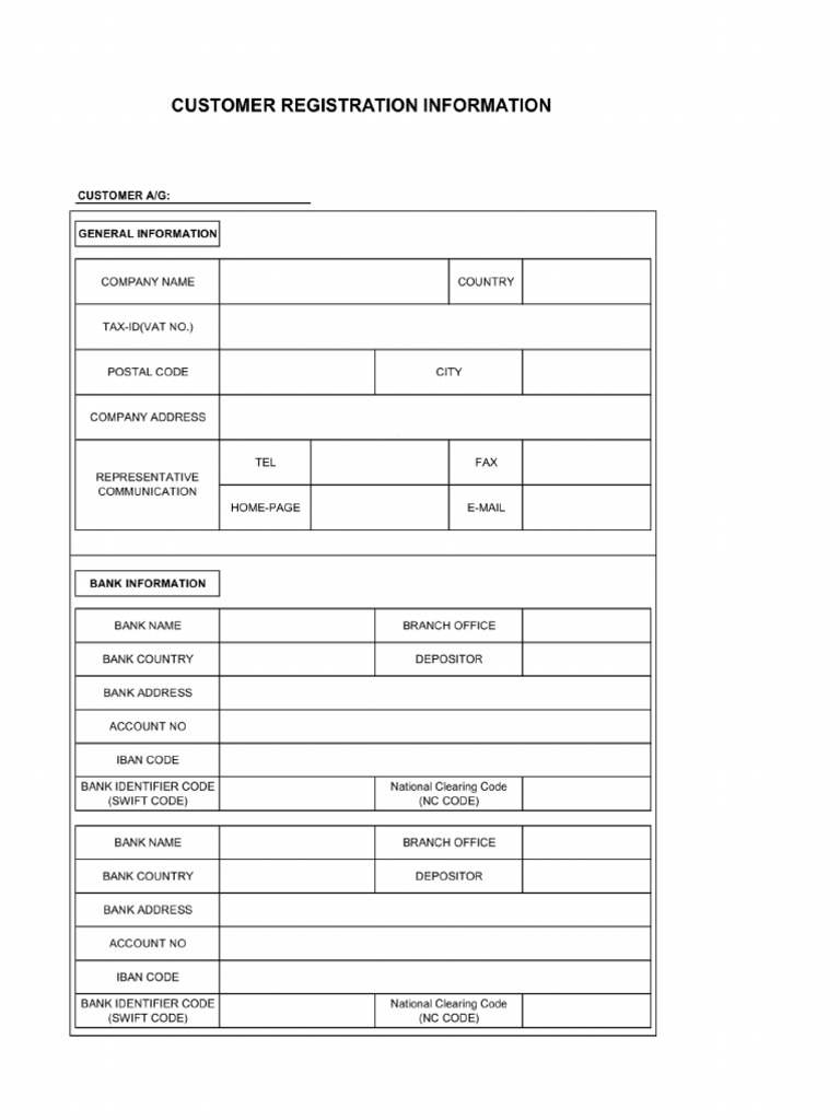 Customer Registeration Form | PDF