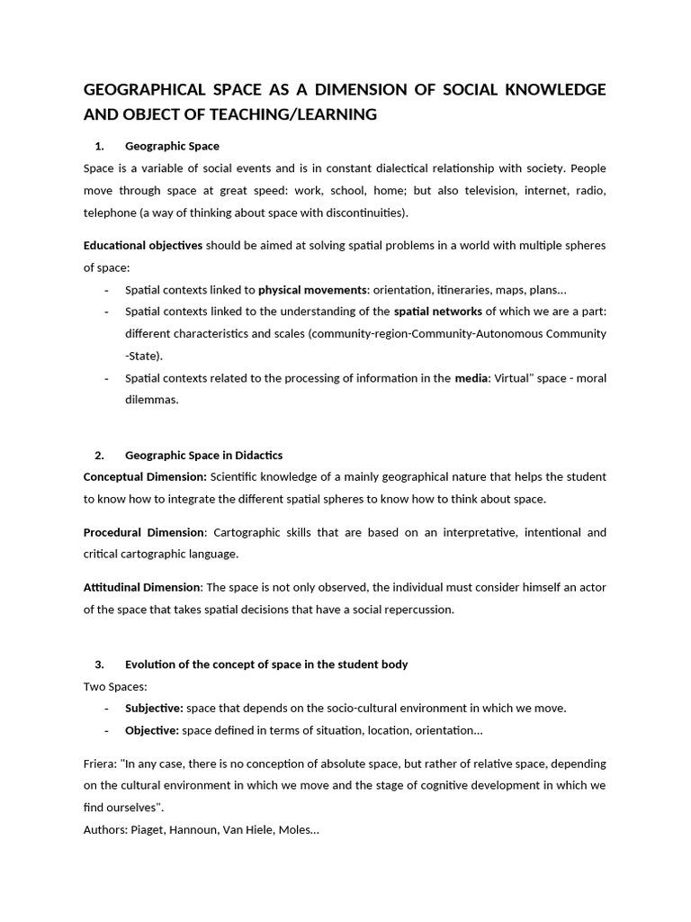 Understanding Geographic Space in Education | PDF | Space | Map